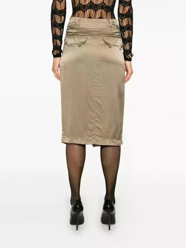 Saint Laurent Silk Pencil Skirt