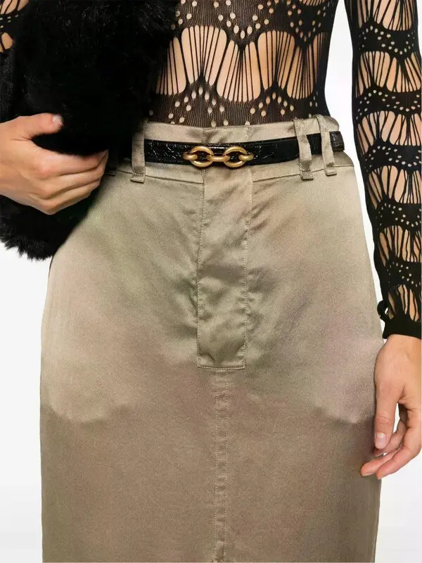 Saint Laurent Silk Pencil Skirt