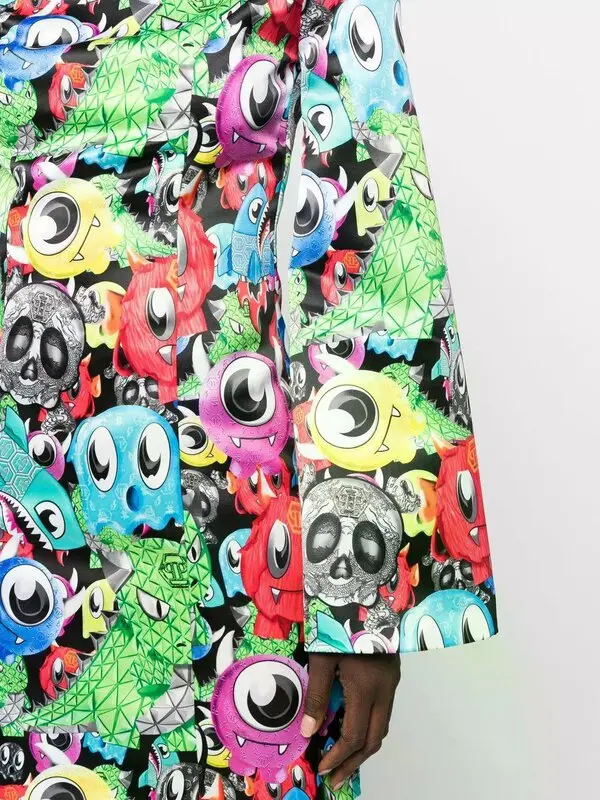 Philipp Plein Graphic-print Long-sleeve Dress