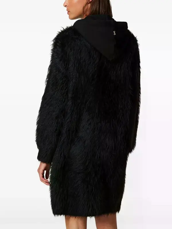TWINSET Hooded Knit Coat