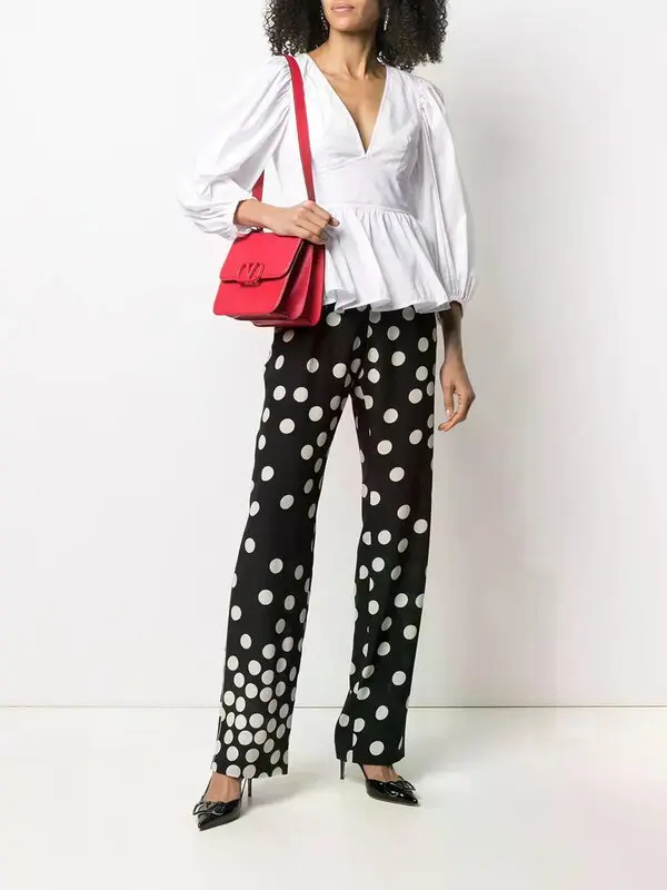 Valentino Garavani Polka-dot Straight-leg Trousers