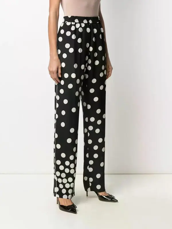 Valentino Garavani Polka-dot Straight-leg Trousers