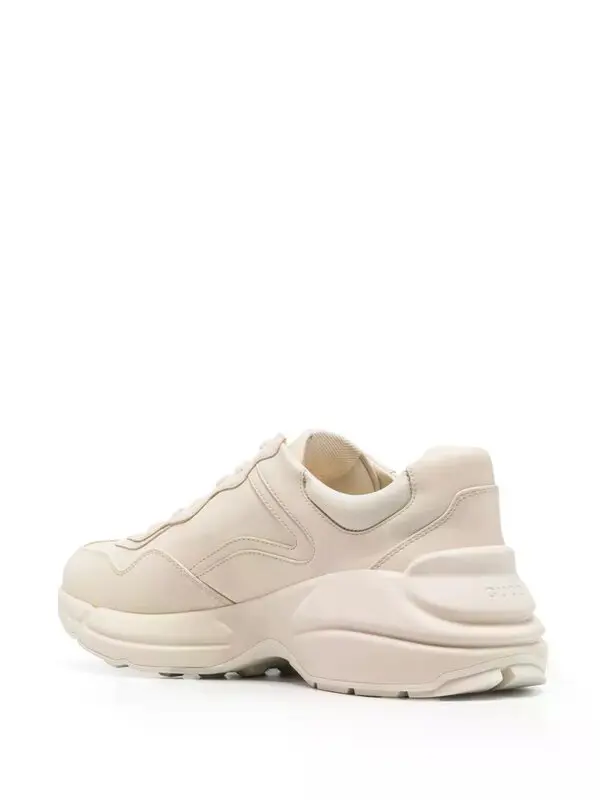 Gucci Logo-print Leather Sneakers - Neutrals