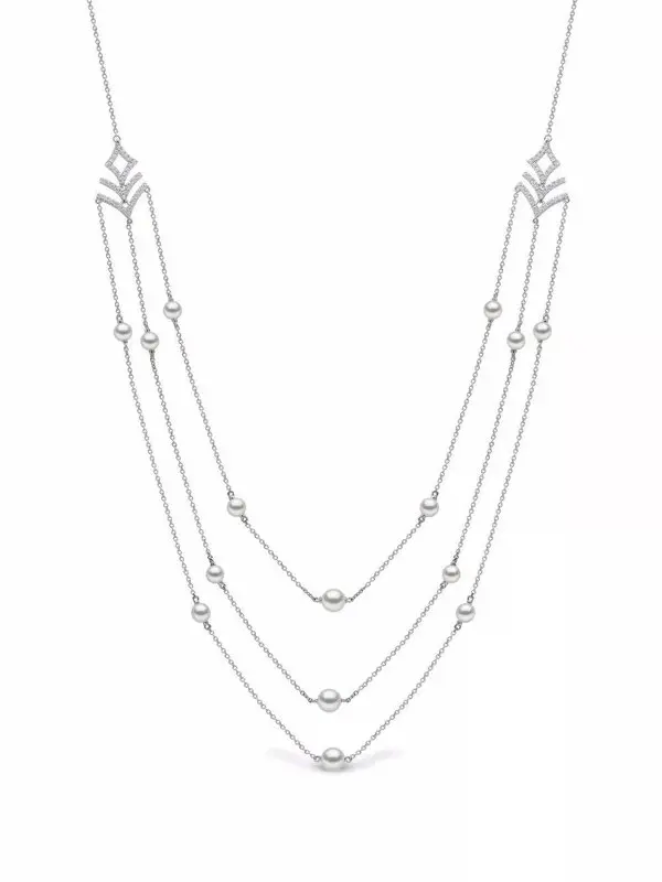 Yoko London 18kt White Gold Freshwater Pearl And Diamond Necklace - Silver
