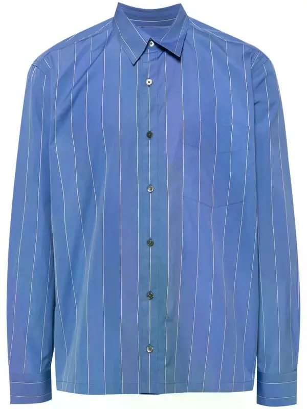 Paul Smith Vetical-stripe Print Cotton Shirt