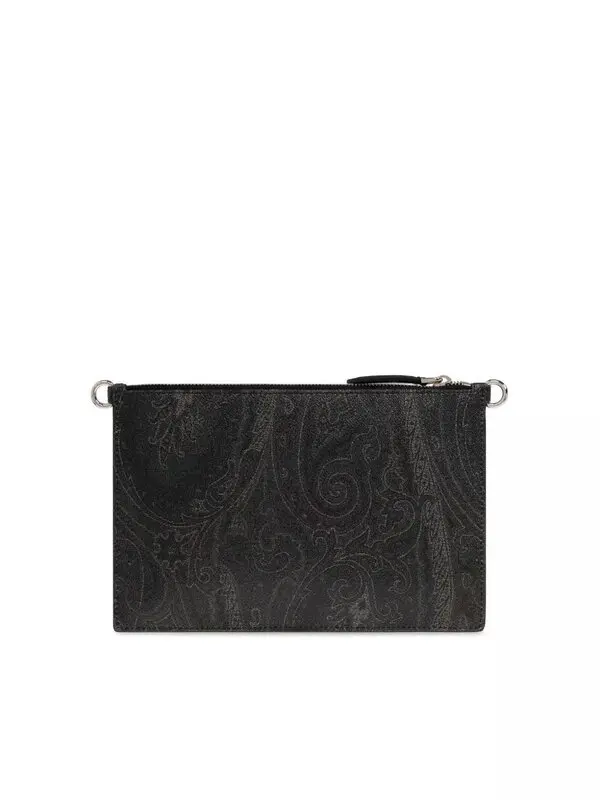 Etro Pegasus Patch Clutch - Black