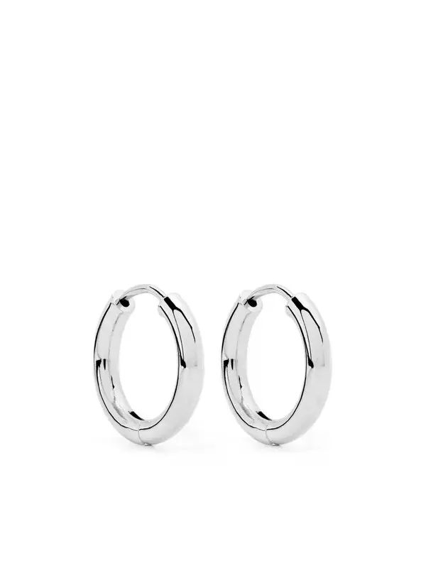 Adina Reyter 25mm Tube Hoop Earrings - Silver
