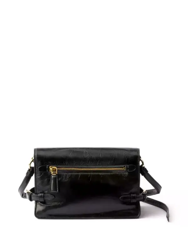 Prada Mini Leather Shoulder Bag - Black