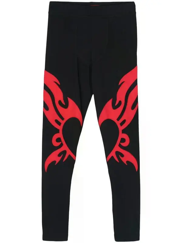 KUSIKOHC Heart-print Leggings - Black