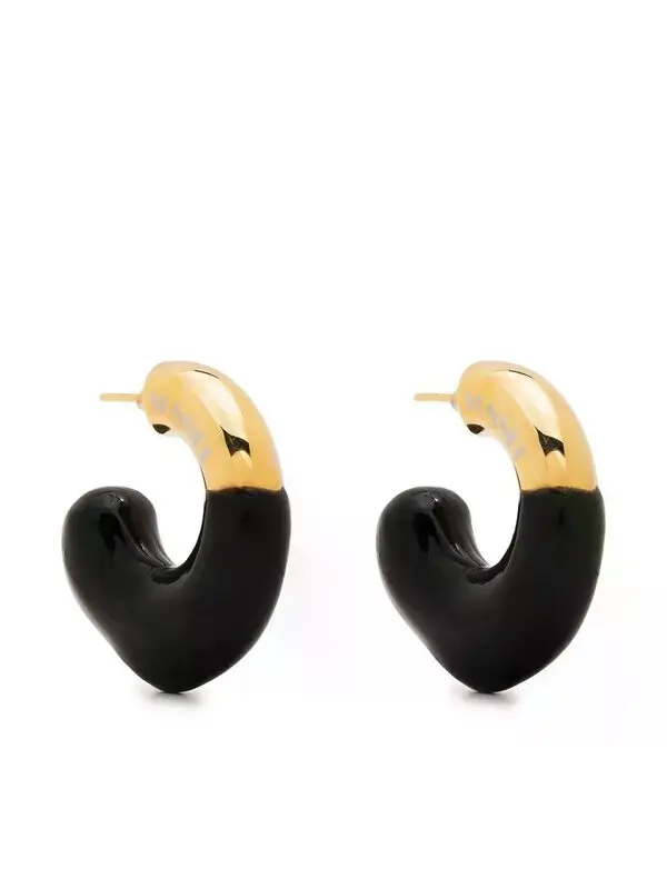 Sunnei Rubberized Small Hoop Earrings - Black