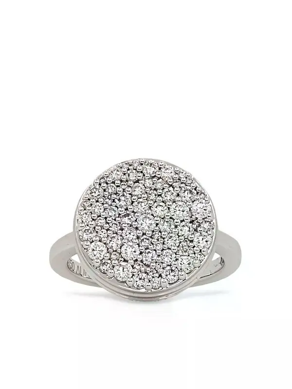 ALINKA 18kt White Gold Diamond Black Caviar Ring - Silver