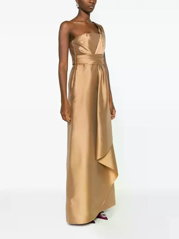 Alberta Ferretti Mikado Maxi Dress