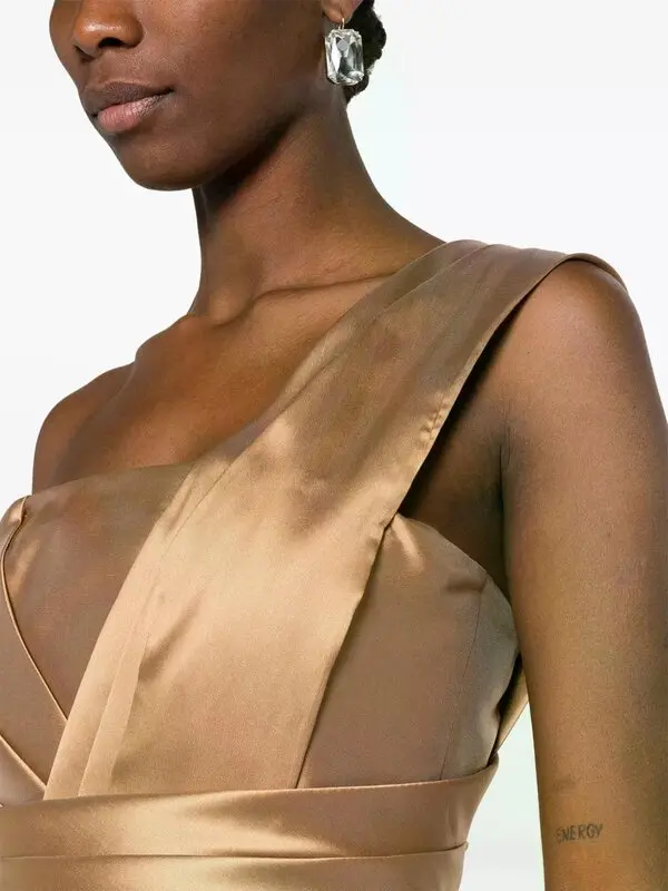 Alberta Ferretti Mikado Maxi Dress