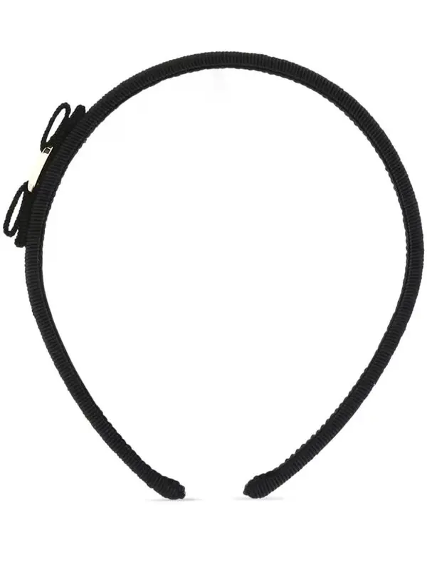 FERRAGAMO Bow Embellished Hair Band - Black