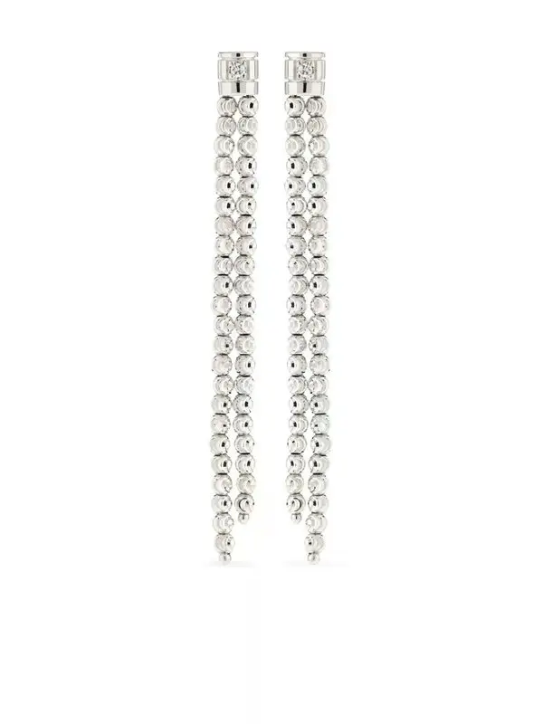 OFFICINA BERNARDI 18kt White Gold Moon Diamond Drop Earrings - Silver