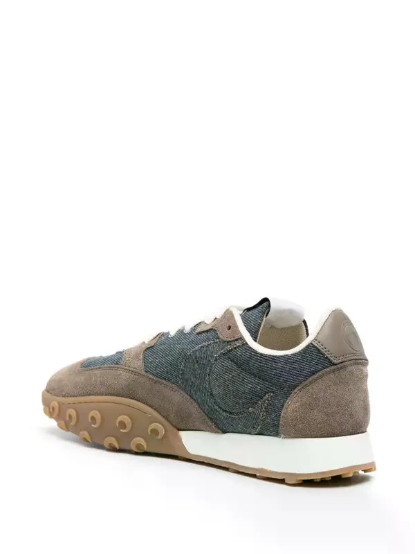 MARINE SERRE Paneled Denim And Suede Sneakers