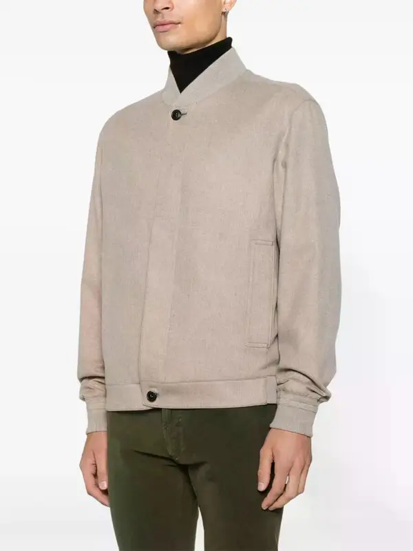 Zegna Oasi Cashmere Bomber Jacket - Neutrals