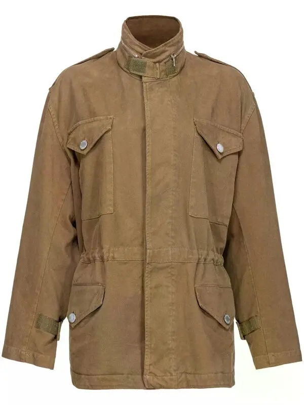 Pinko Cotton Overshirt High-neck Jacket