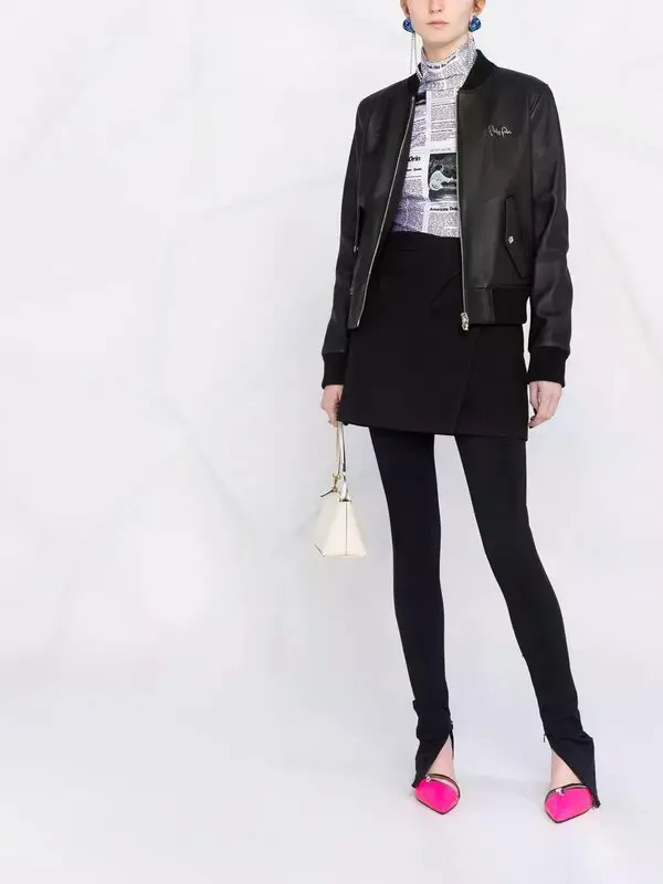 Philipp Plein Leather Bomber Jacket