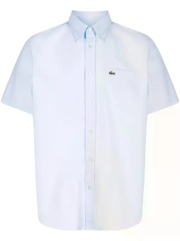 Lacoste Logo-patch Cotton Shirt - Blue