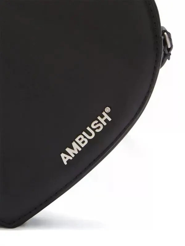 AMBUSH Heart Leather Crossbody Bag - Black