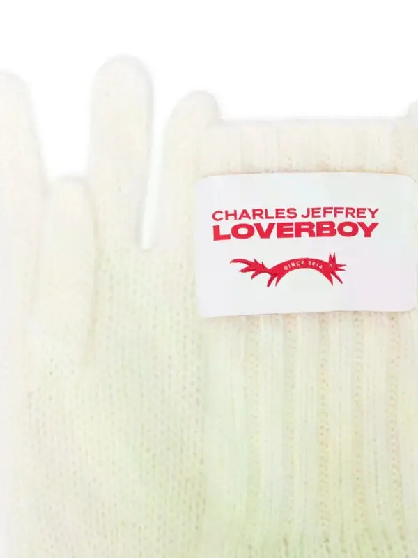 CHARLES JEFFREY Logo-patch Knitted Gloves - White