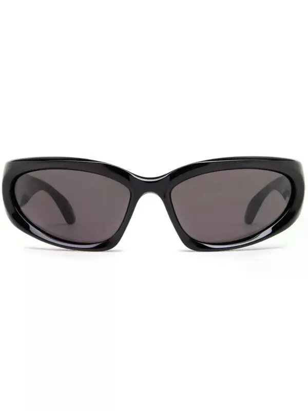 Balenciaga Logo-plaque Sunglasses - Black