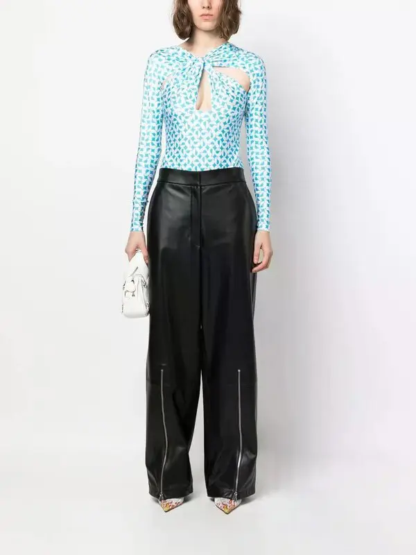 Coperni Geometric-print Long-sleeve Bodysuit