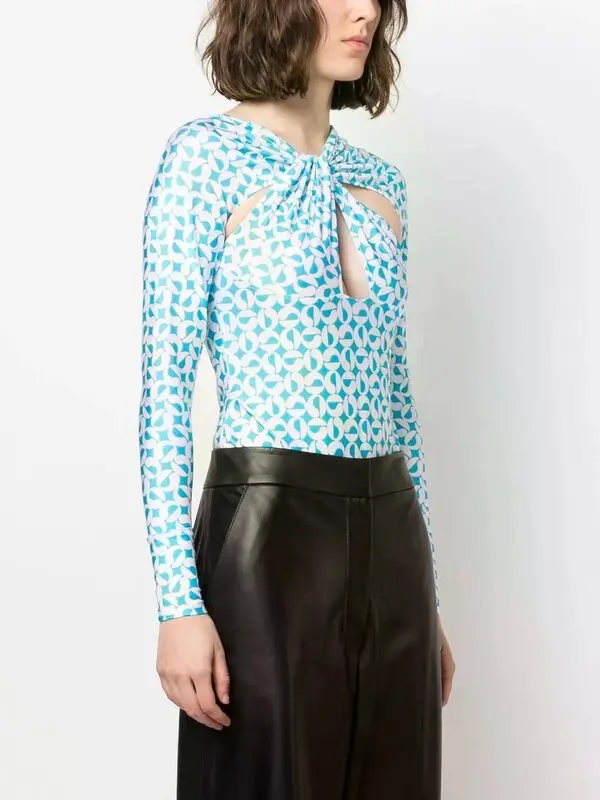 Coperni Geometric-print Long-sleeve Bodysuit