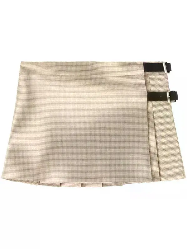 AMBUSH Checkered Belted Miniskirt - Neutrals