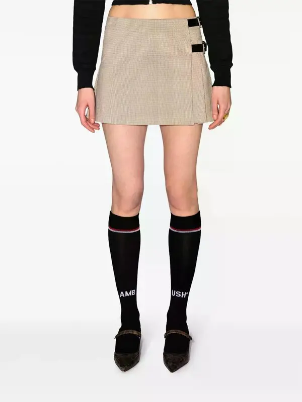 AMBUSH Checkered Belted Miniskirt