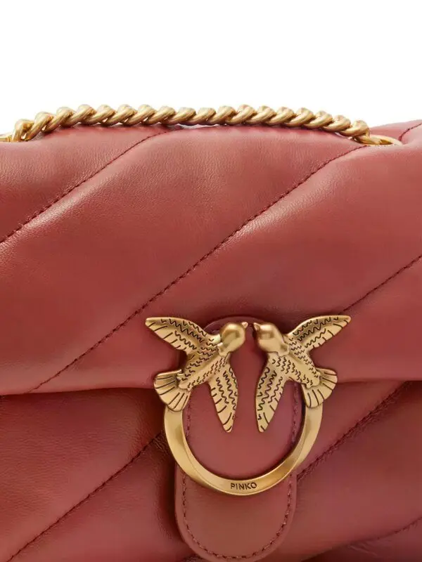Pinko Small Leather Shoulder Bag With Maxi Quilt