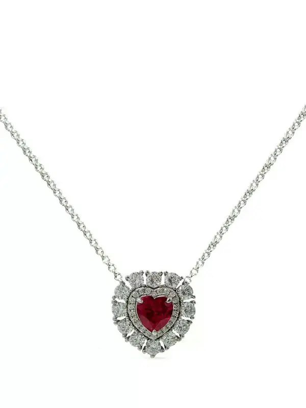 JUWELINA PARIS Ember Ruby Necklace - Silver