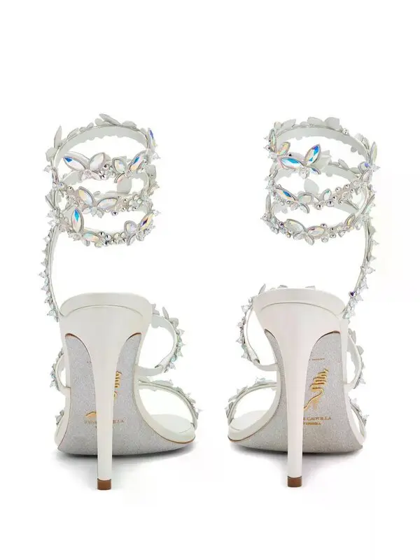 Rene Caovilla 105mm Cleo Embellished Sandals - White