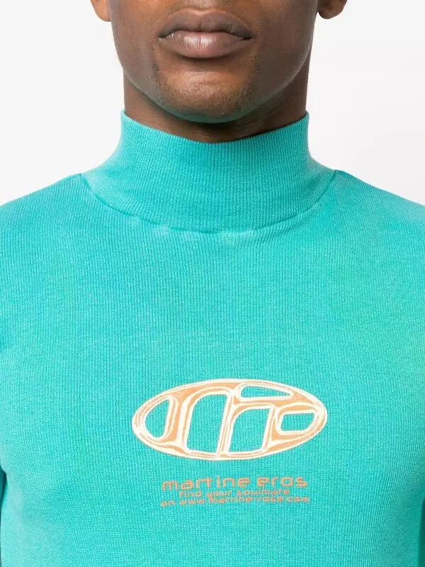 Martine Rose Logo-print High-neck Jumper