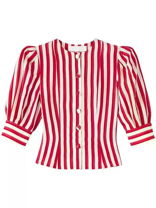 DESTREE Striped Button-front Blouse