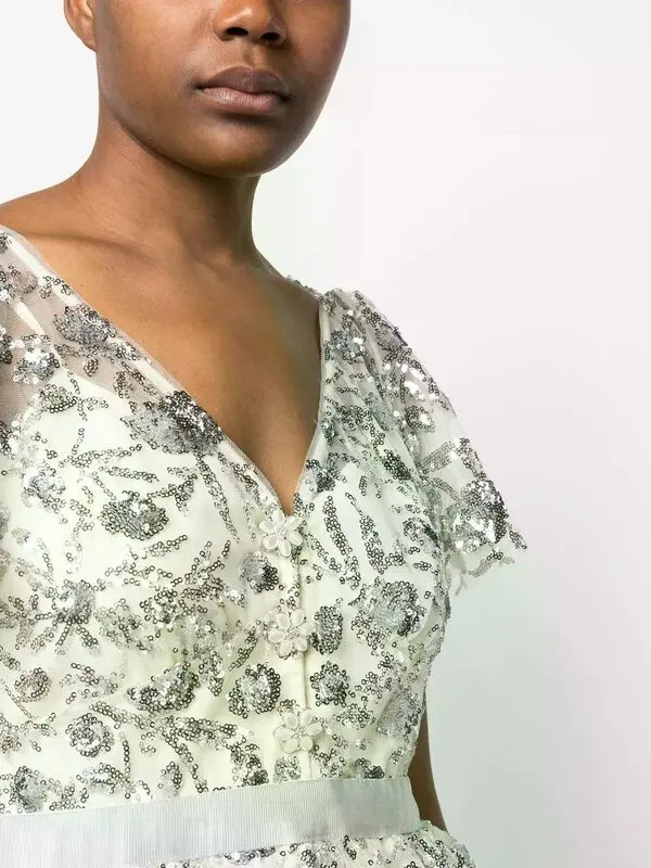 SELF-PORTRAIT Sequined Tiered Minidress