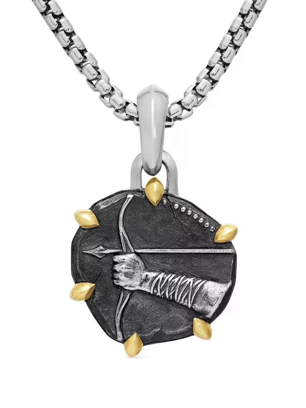 David Yurman 18kt Yellow Gold And Sterling Sagittarius Amulet - Silver