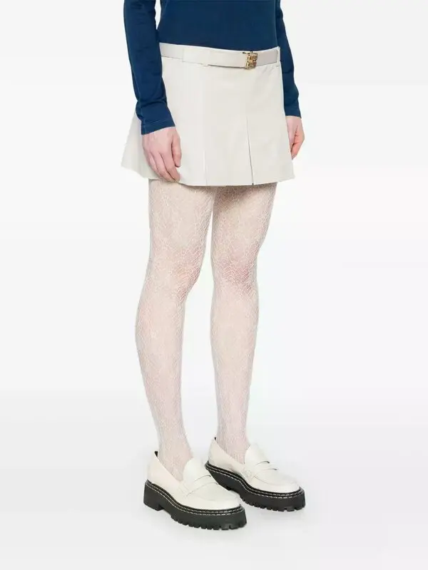 Miu Miu Logo-buckle Pleated Miniskirt