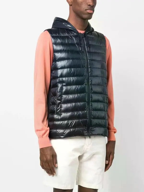 Herno Padded Hooded Gilet - Blue