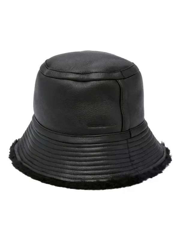 YVES SALOMON Reversible Shearling Bucket Hat - Black