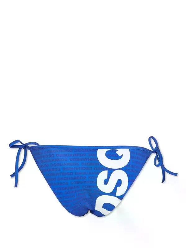 Dsquared2 Logo Print Bikini Bottoms - Blue