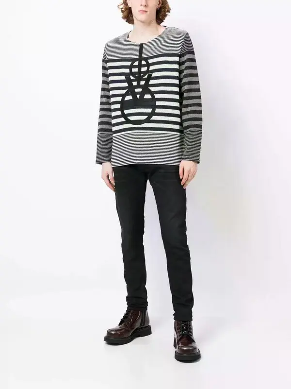 PORTS V Logo-embroidered Striped T-shirt
