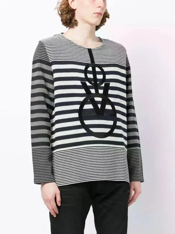 PORTS V Logo-embroidered Striped T-shirt