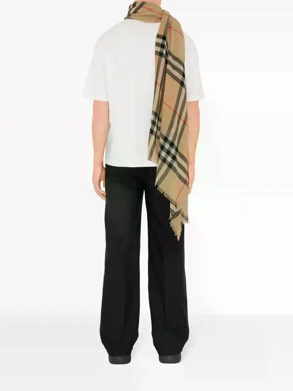 Burberry Check Wool Scarf - Neutrals