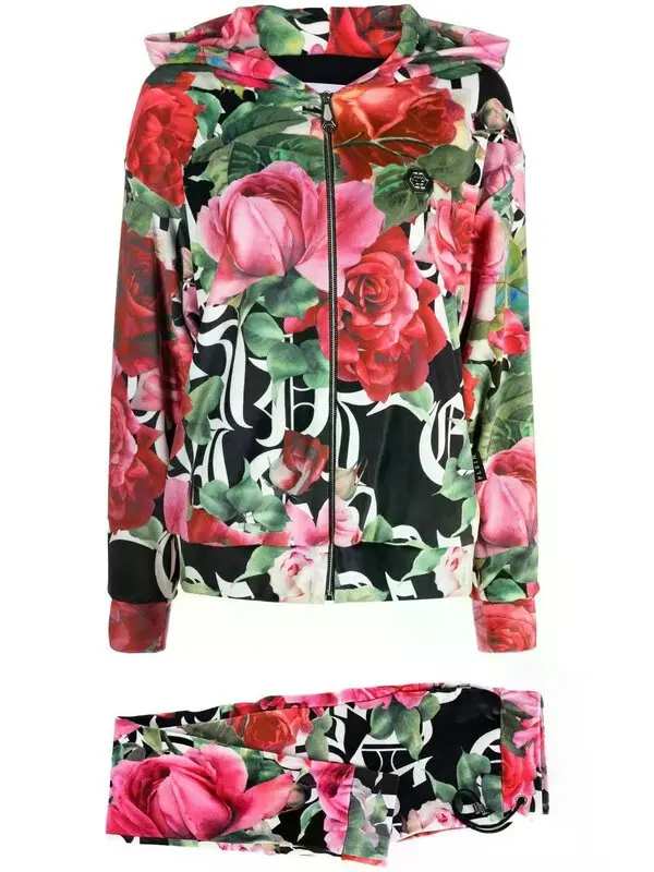 Philipp Plein Floral-print Tracksuit Set - Red