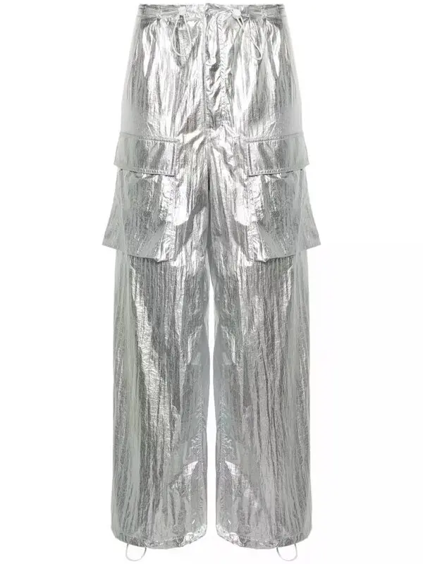 MAISON MARGIELA Drawstring-fastening Metallic Trousers - Silver