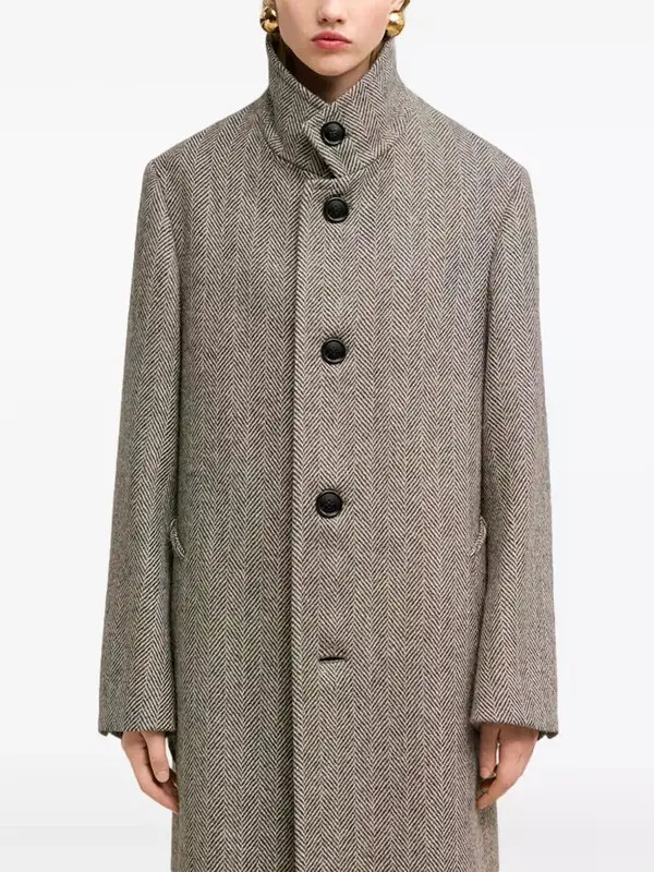 AMI Paris High-neck Virgin Wool Coat