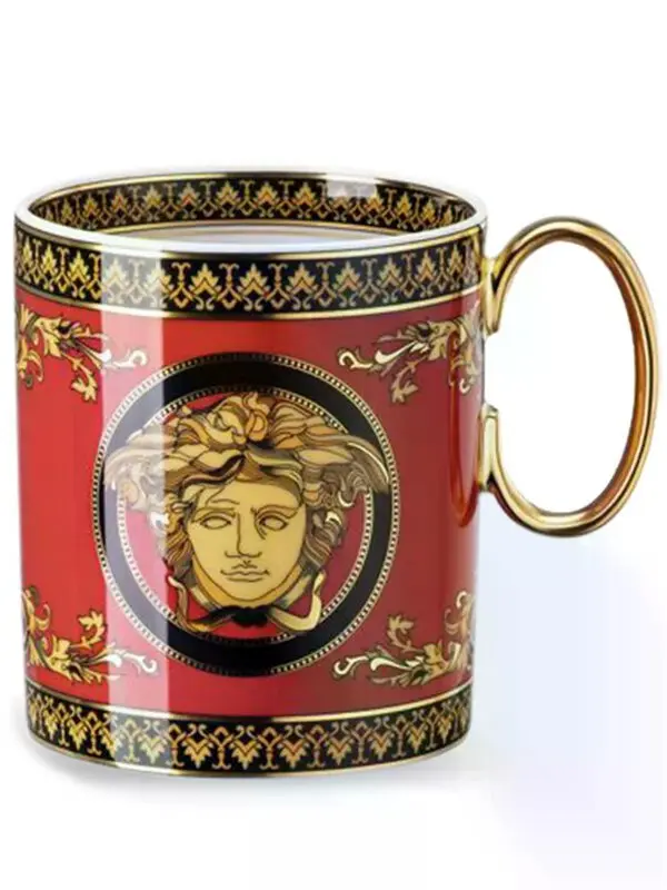 Versace Medusa Baroque-pattern Porcelain Mug - Red