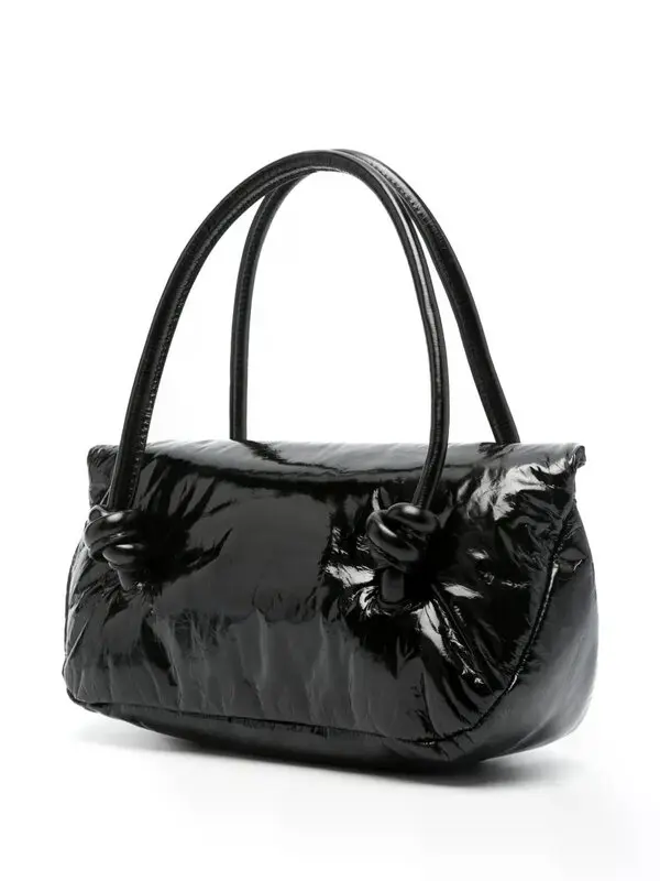 JIL SANDER Padded Leather Shoulder Bag - Black